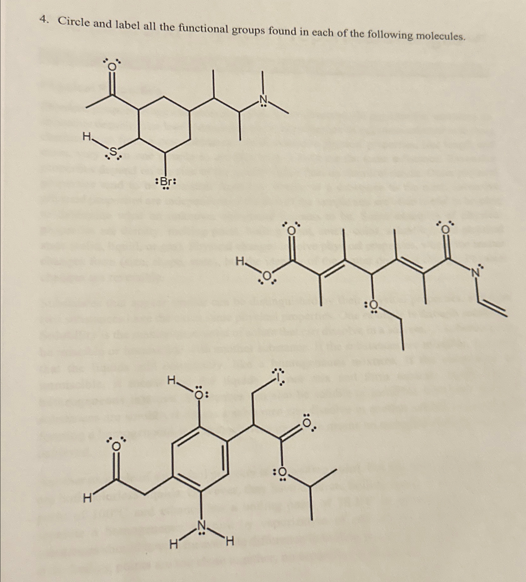 Solved Circle and label all the functional groups found in | Chegg.com