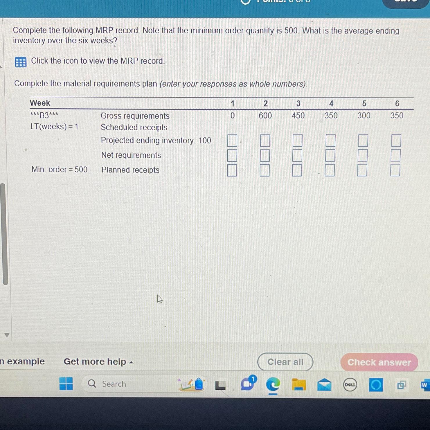 Solved Complete the following MRP record. Note that the | Chegg.com