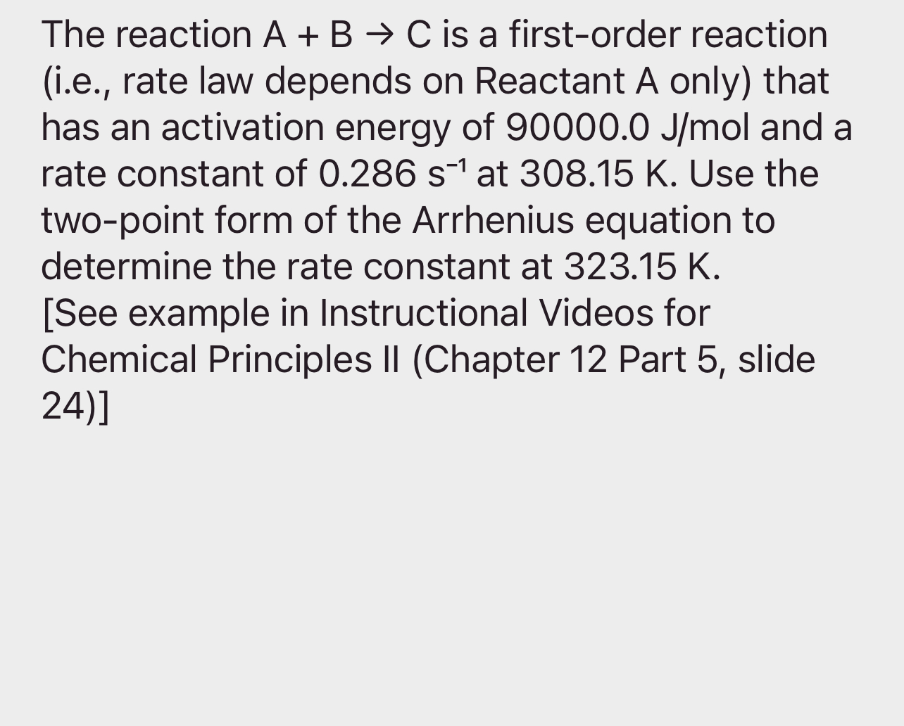 Solved The reaction A+B→C ﻿is a first-order reaction (i.e., | Chegg.com