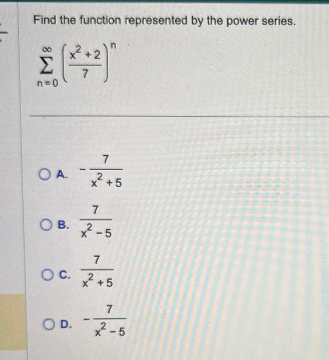 Solved Find the function represented by the power | Chegg.com
