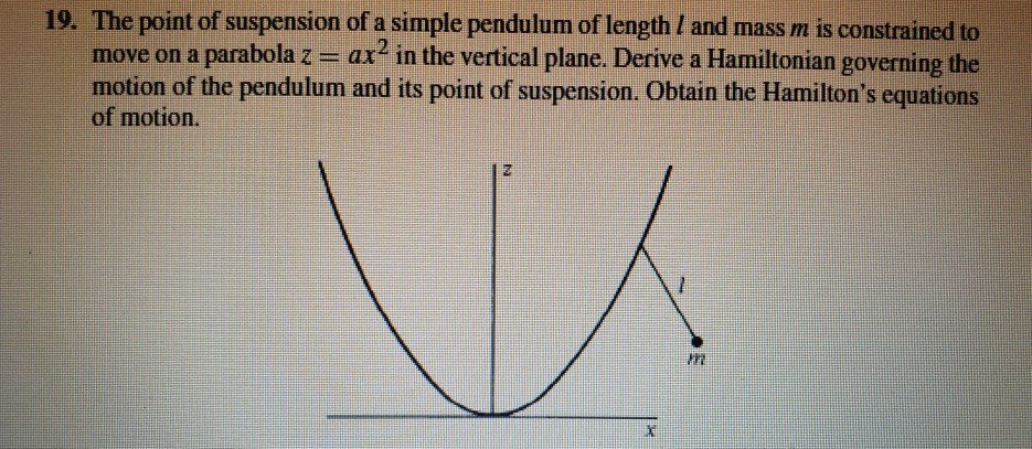 Solved 19. The point of suspension of a simple pendulum of | Chegg.com