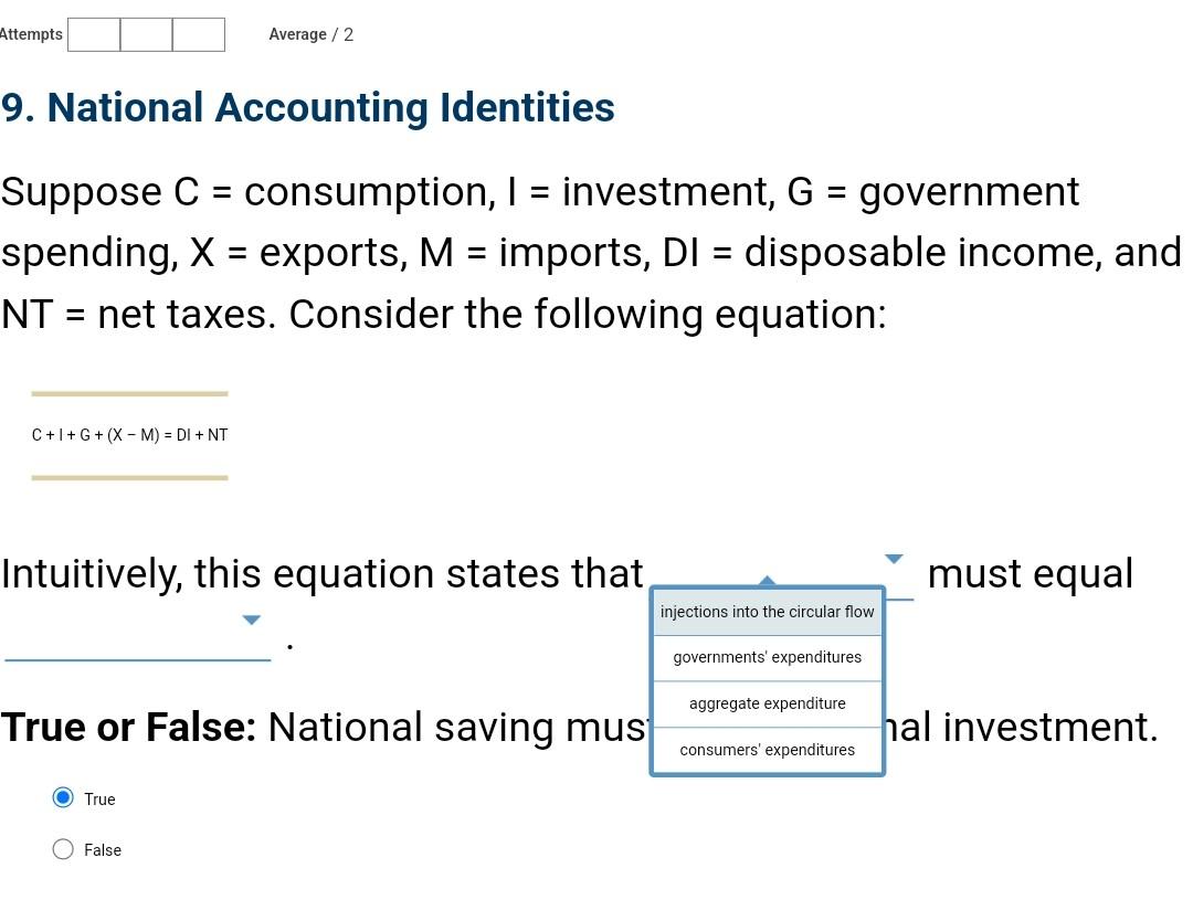 Solved 9. National Accounting Identities Suppose C= | Chegg.com