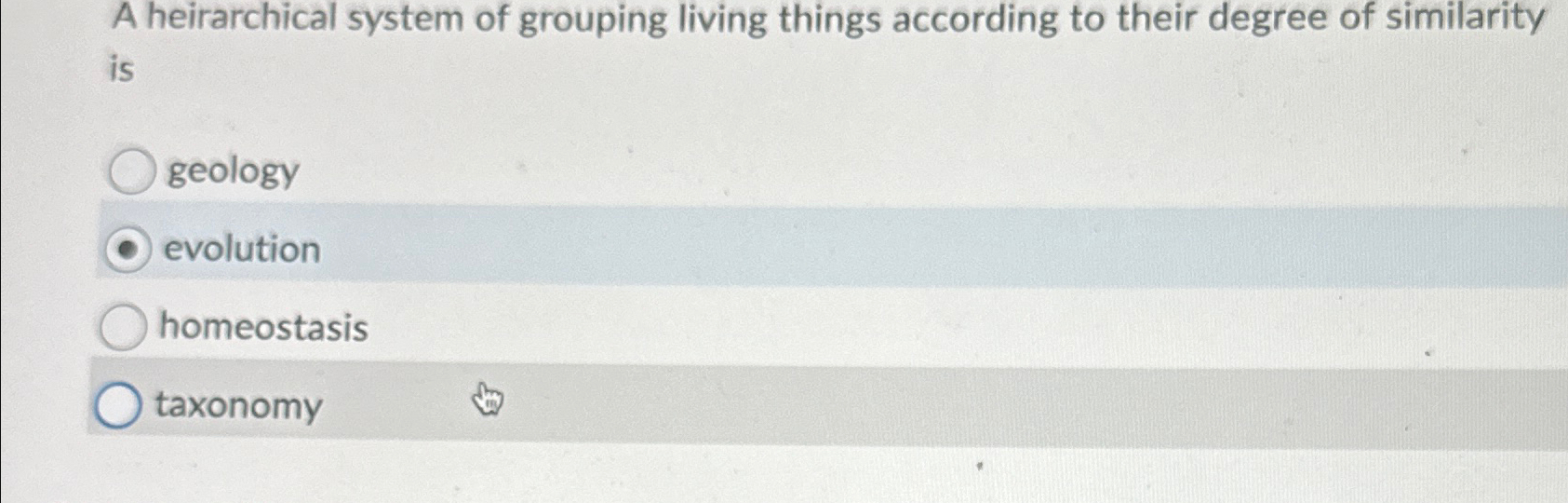 Solved A heirarchical system of grouping living things | Chegg.com
