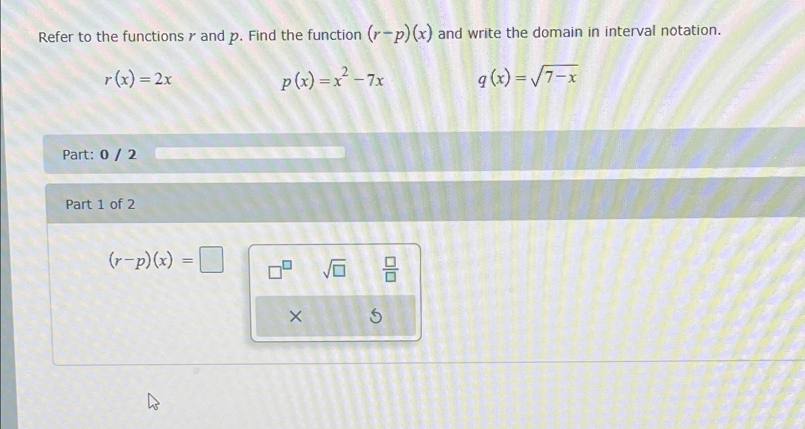 Solved Refer to the functions r ﻿and p. ﻿Find the function | Chegg.com