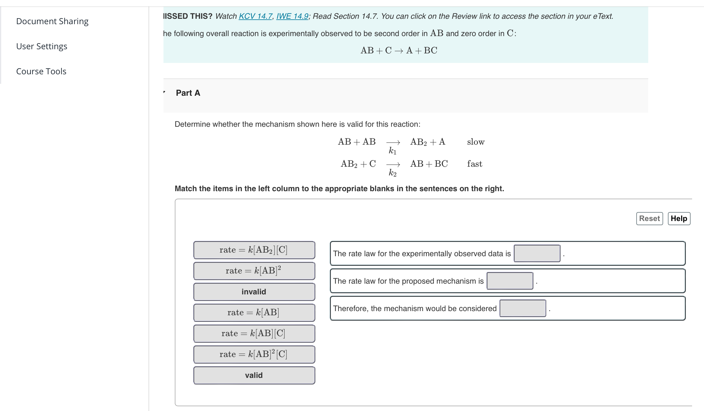 Solved Document SharingUser SettingsCourse ToolsIISSED THIS? | Chegg.com