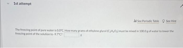 Solved 1st attempt M See Periodic Table O See Hint The | Chegg.com