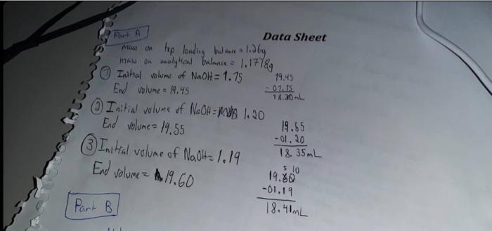 Solved Results Part B: Unknown \#: 11→0.939 Sample | Chegg.com