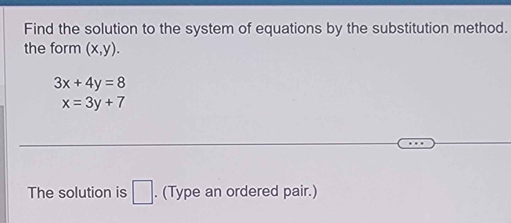 Solved Find the solution to the system of equations by the | Chegg.com