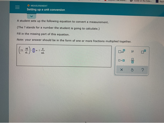 Solved O MEASUREMENT Setting up a unit conversion A student | Chegg.com
