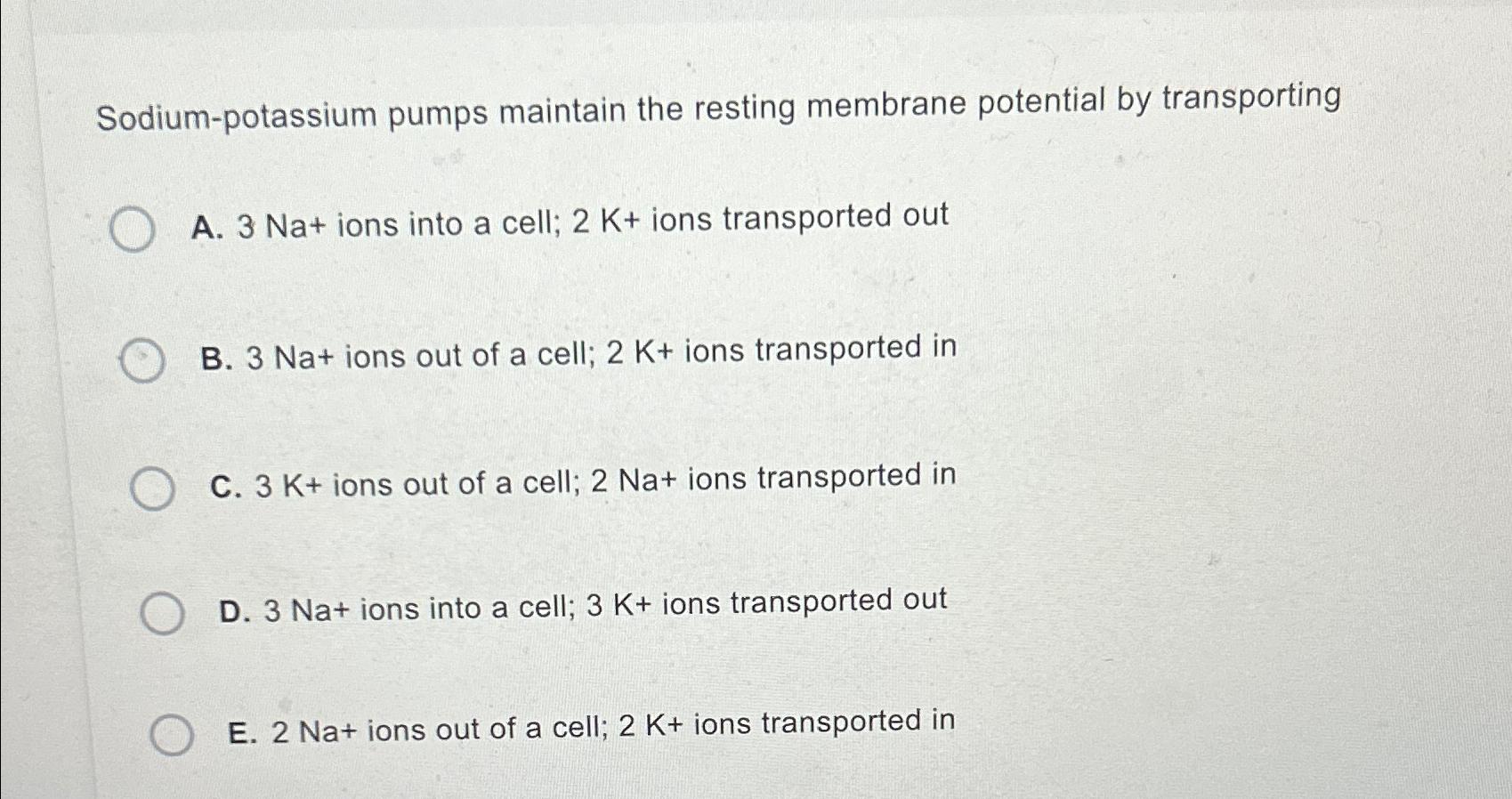 Solved Sodium-potassium pumps maintain the resting membrane | Chegg.com