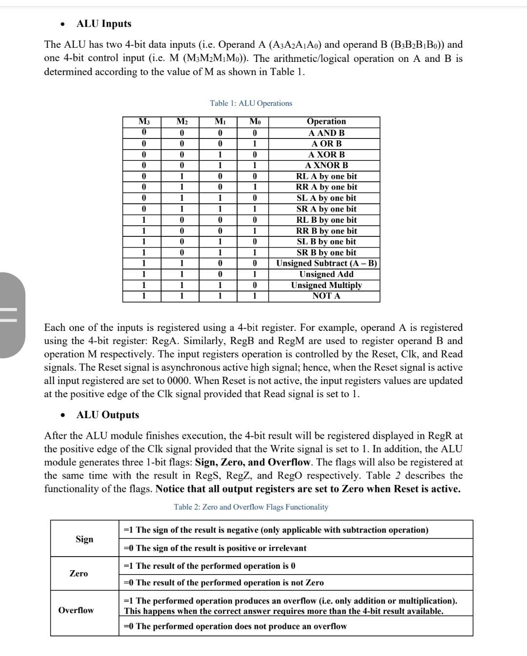 Solved The purpose of this project is to design a 4-bit | Chegg.com