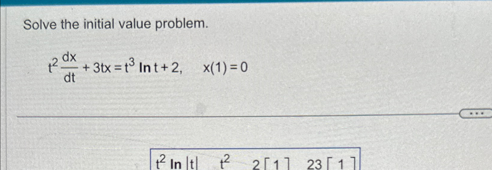 Solved Solve the initial value | Chegg.com