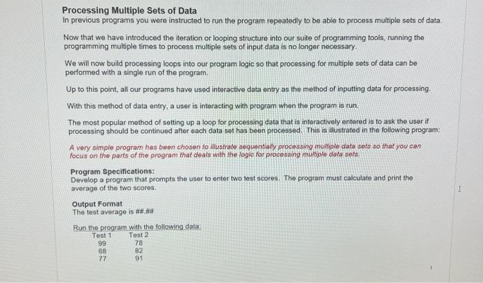 Solved write in python Processing Multiple Sets of Data In | Chegg.com