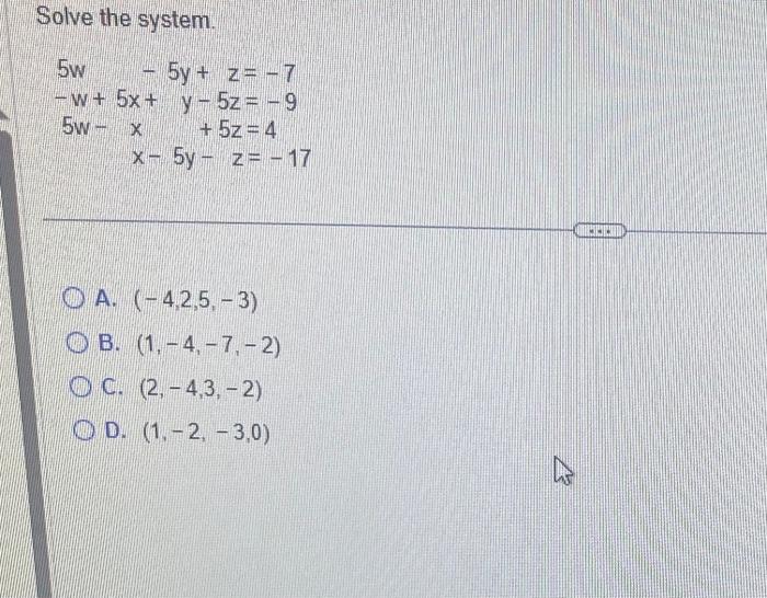 Solved Solve the system. | Chegg.com