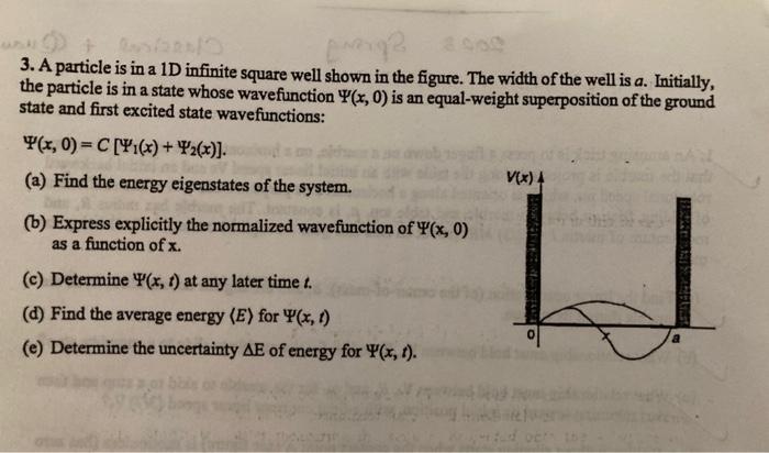 Solved los/220/0 [Norg2 3. A particle is in a 1D infinite | Chegg.com