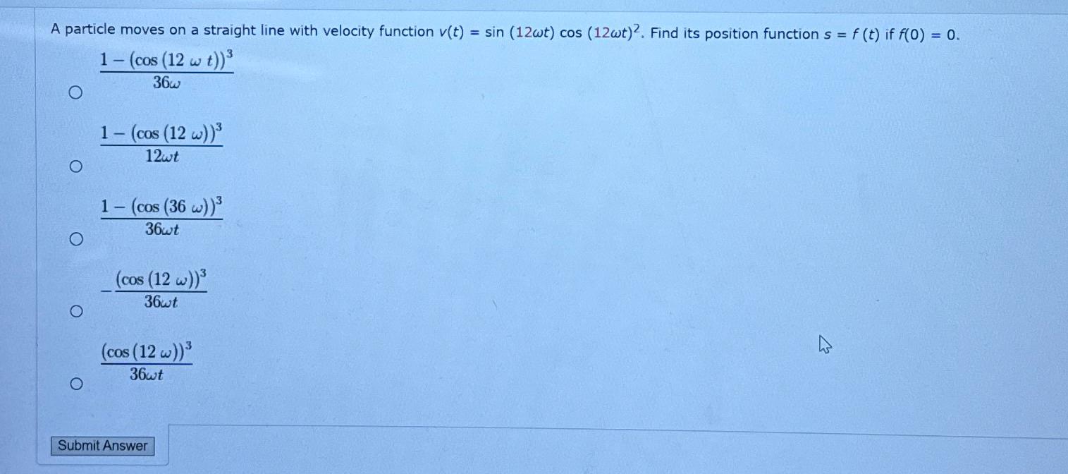 Solved A particle moves on a straight line with velocity | Chegg.com