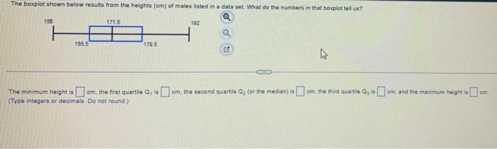 Solved The boxplot shown below results from the heights (cm) | Chegg.com