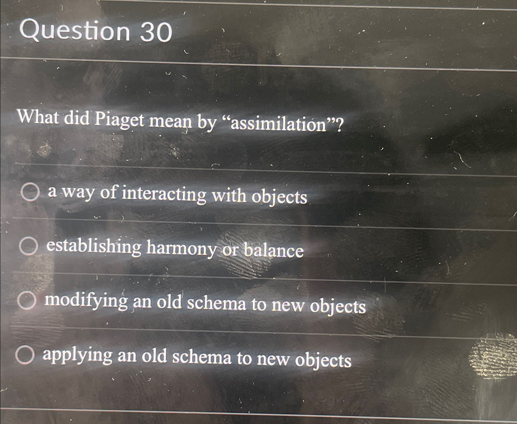 Solved Question 30What did Piaget mean by "assimilation"?a | Chegg.com