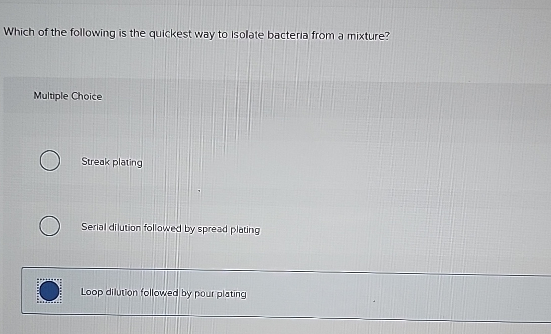 Solved Which of the following is the quickest way to isolate | Chegg.com