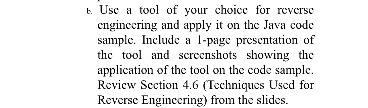 Solved b. ﻿Use a tool of your choice for reverse engineering | Chegg.com