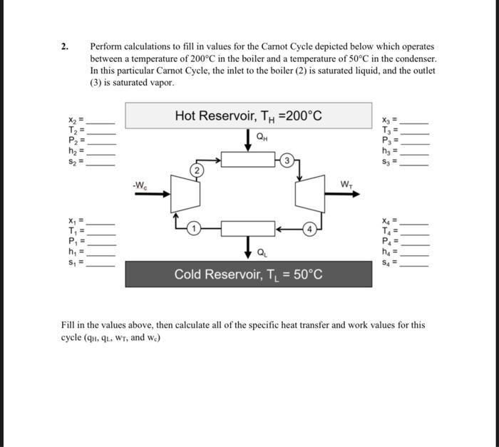 Solved 2. Perform calculations to fill in values for the | Chegg.com