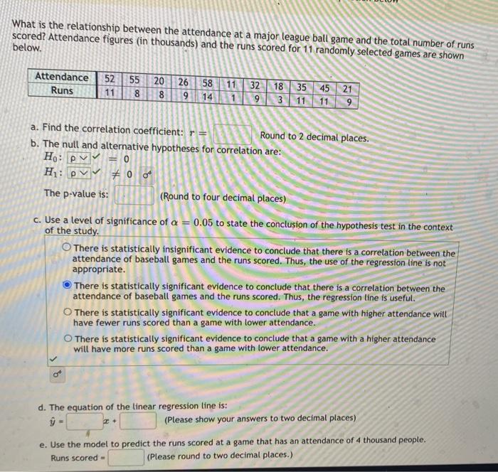 Solved What is the relationship between the attendance at a | Chegg.com