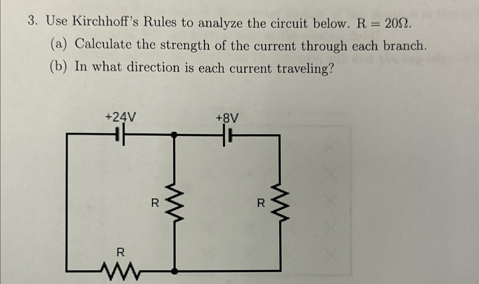 Solved Use Kirchhoff's Rules to analyze the circuit below. | Chegg.com