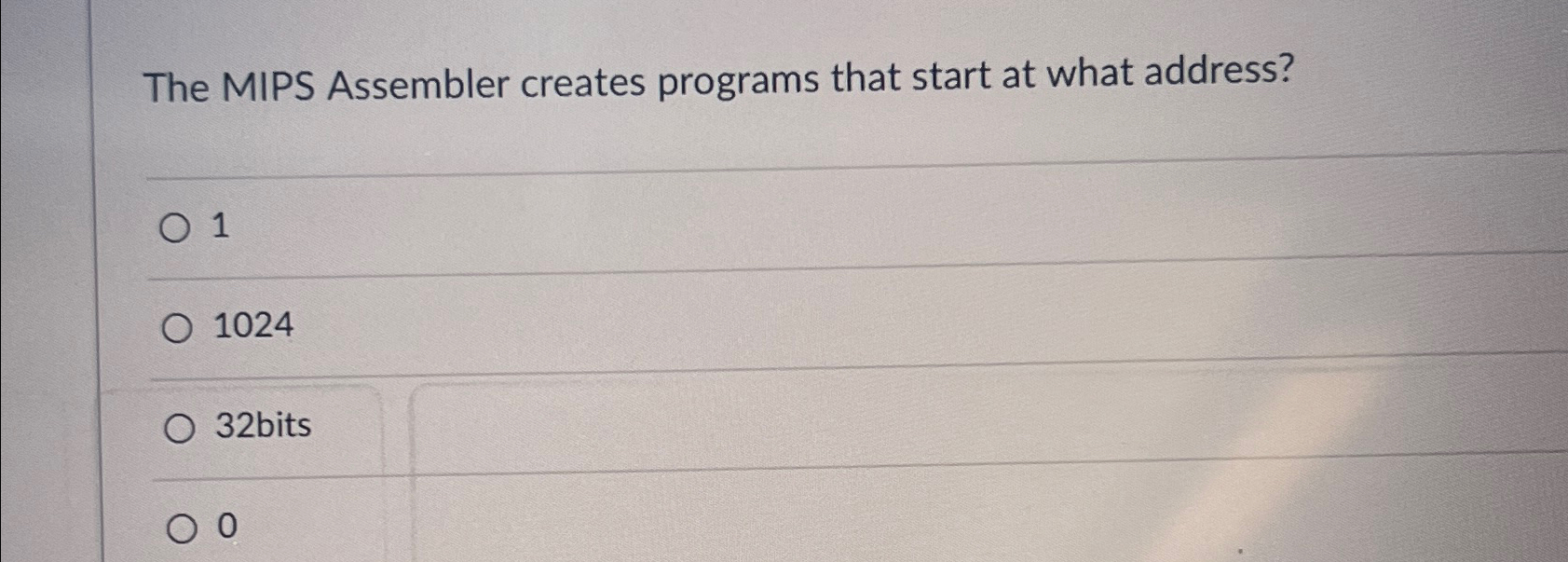 Solved The MIPS Assembler creates programs that start at | Chegg.com