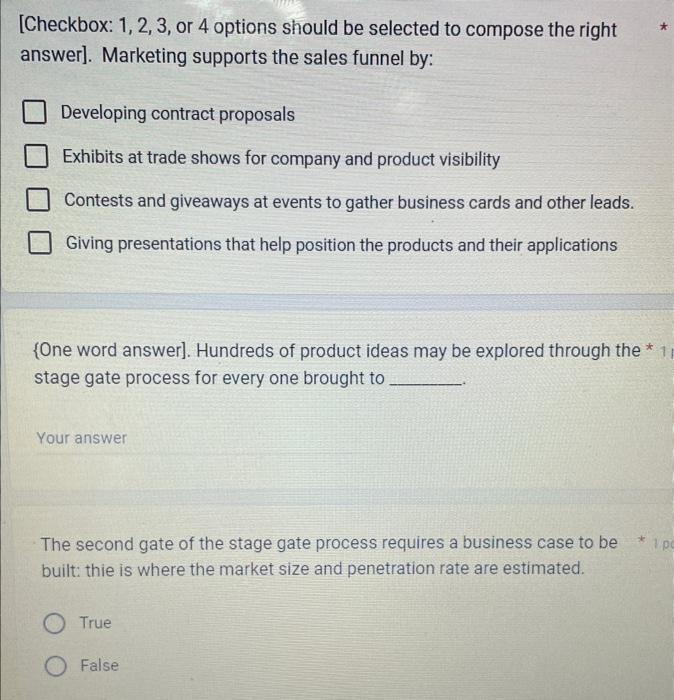 Solved [Checkbox: 1,2,3, or 4 options should be selected to | Chegg.com