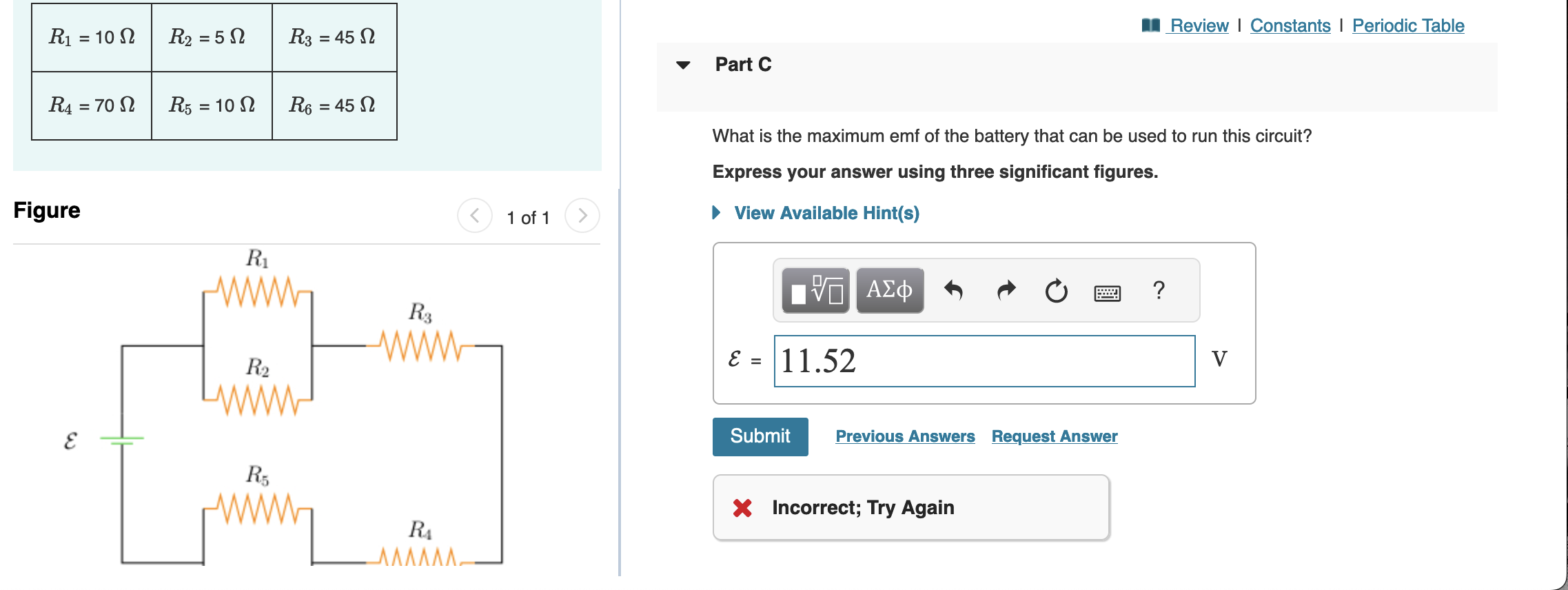 Solved The circuit shown (Figure 1) ﻿is made with resistors, | Chegg.com