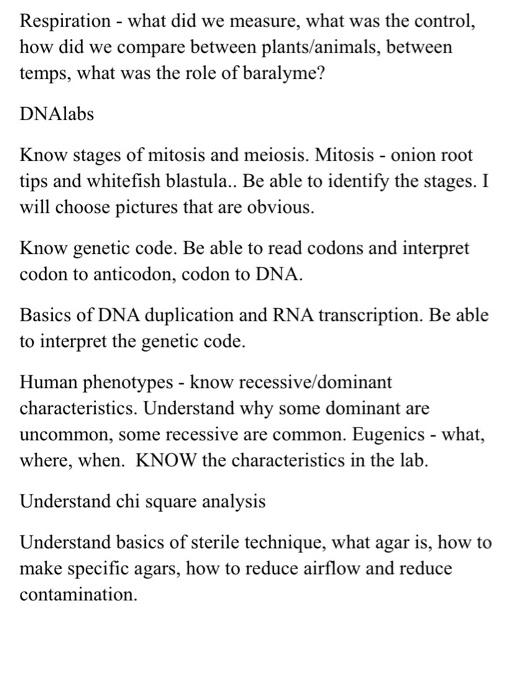 Respiration - what did we measure, what was the | Chegg.com