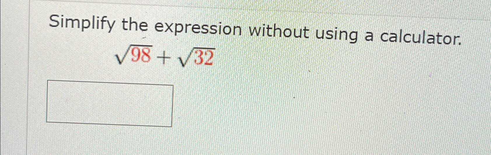Solved Simplify the expression without using a | Chegg.com