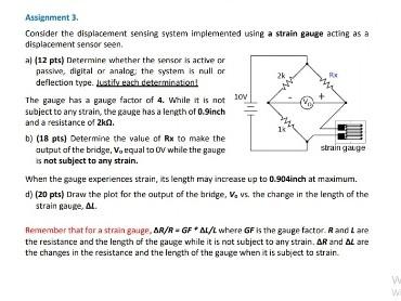 Solved Assignment 3. Consider the displacement sensing | Chegg.com