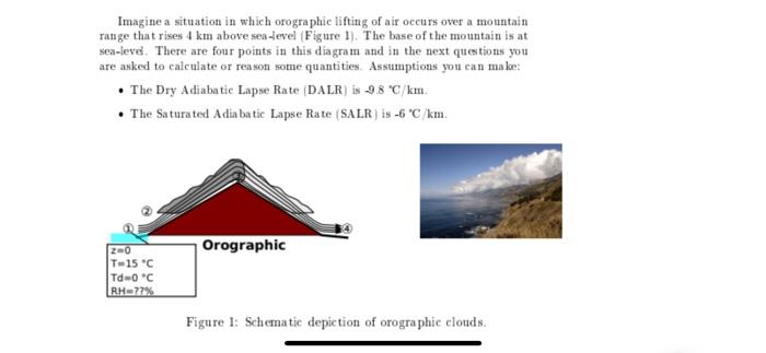 Solved Imagine a situation in which orographic lifting of | Chegg.com