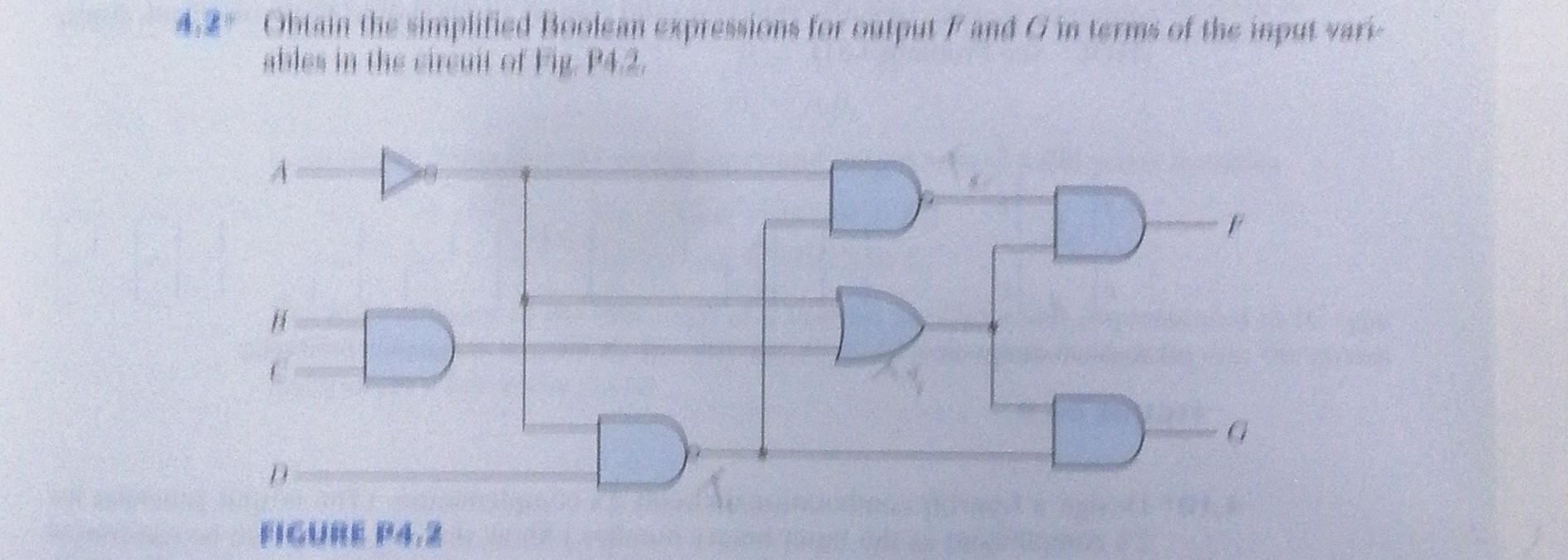 Solved 4.2 Obtain the simplified Boolean expressions for | Chegg.com