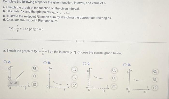 Solved Complete the following steps for the given function, | Chegg.com