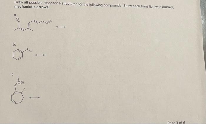 Solved Draw all possible resonance structures for the | Chegg.com