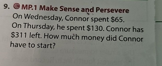 Solved (c) ﻿MP. 1 ﻿Make Sense and Persevere On Wednesday, | Chegg.com