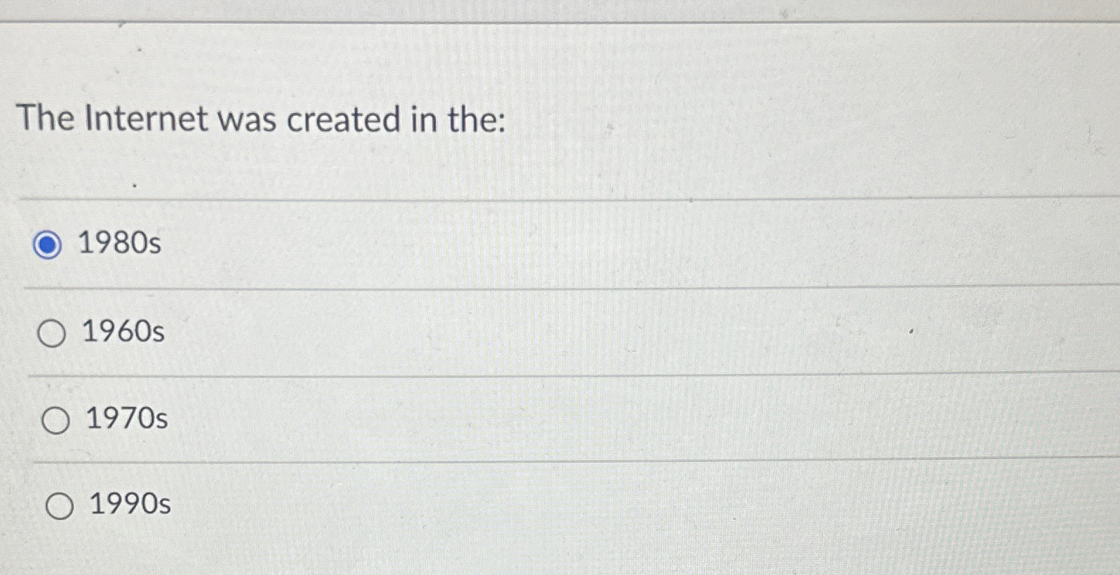 Solved The Internet was created in | Chegg.com