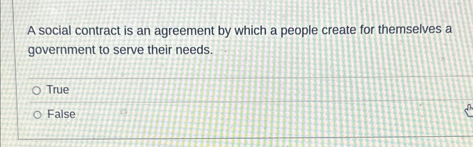 Solved A social contract is an agreement by which a people | Chegg.com