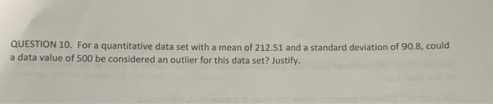 Solved QUESTION 10. For a quantitative data set with a mean | Chegg.com