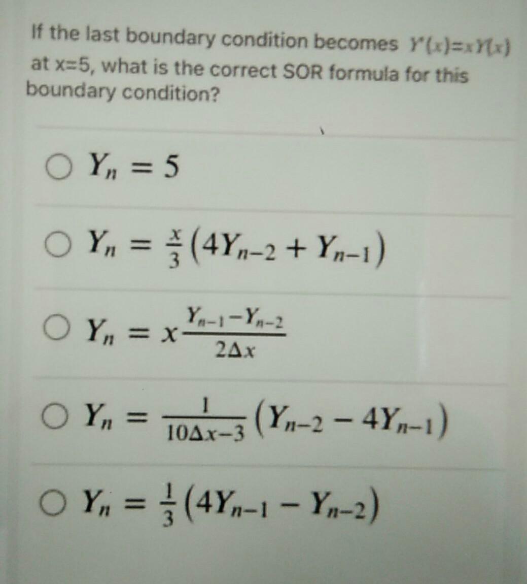 Solved If the first boundary condition becomes Y' (O)=1, | Chegg.com