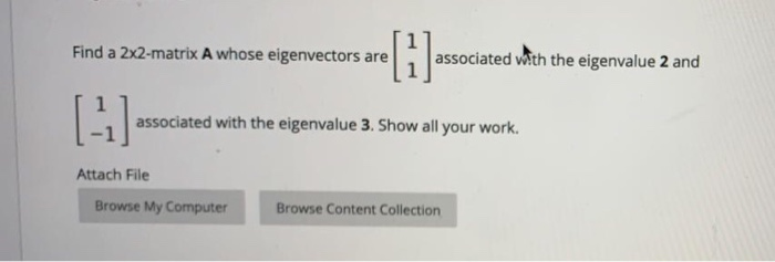 Solved Find a 2x2-matrix A whose eigenvectors are associated | Chegg.com