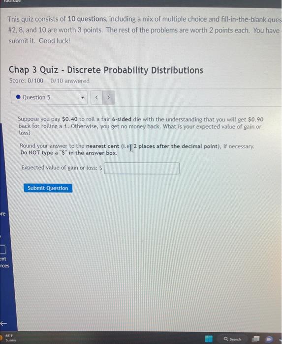 Solved This quiz consists of 10 questions, including a mix | Chegg.com