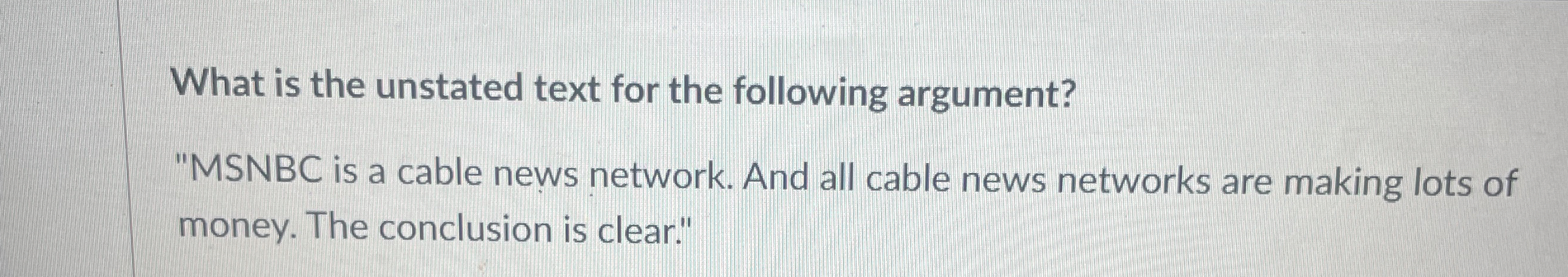 Solved What is the unstated text for the following | Chegg.com