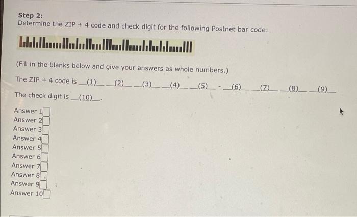 Solved 11. Step 1: Determine the ZIP + 4 code and check | Chegg.com