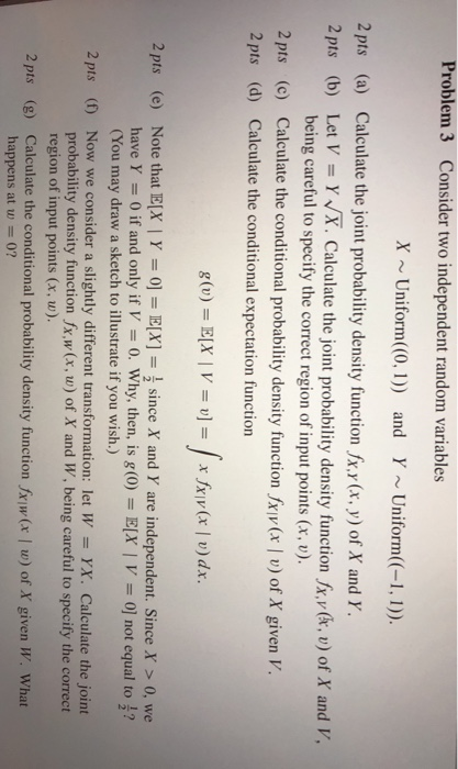 Problem 3 Consider two independent random variables | Chegg.com