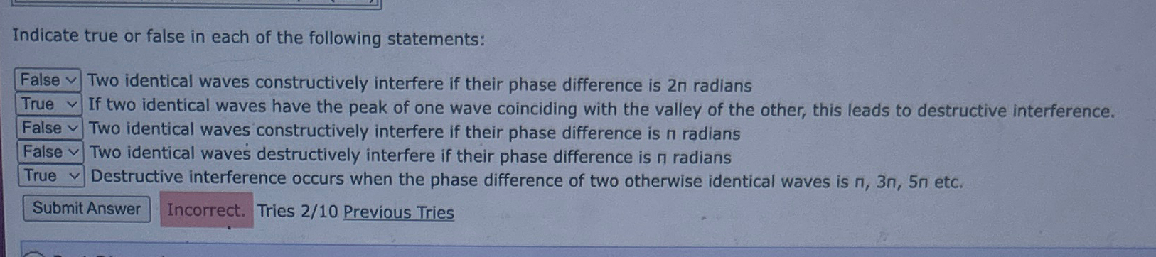 Solved Indicate true or false in each of the following | Chegg.com