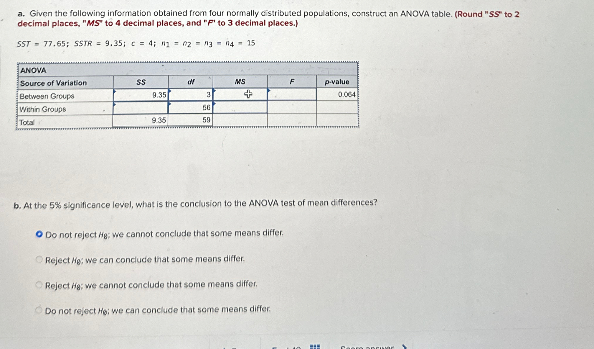 Solved a. ﻿Given the following information obtained from | Chegg.com
