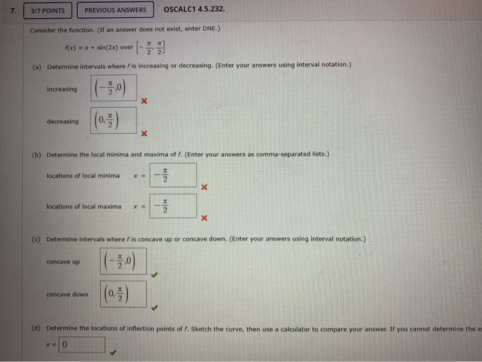 Solved 3/7 POINTS PREVIOUS ANSWERS OSCALC1 4.5.232. Consider | Chegg.com